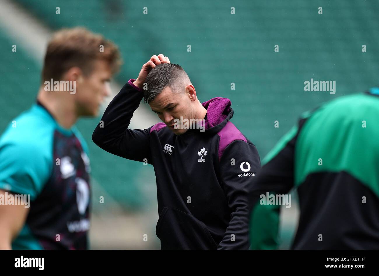 Ireland's Johnny Sexton during a training session at Twickenham Stadium ...