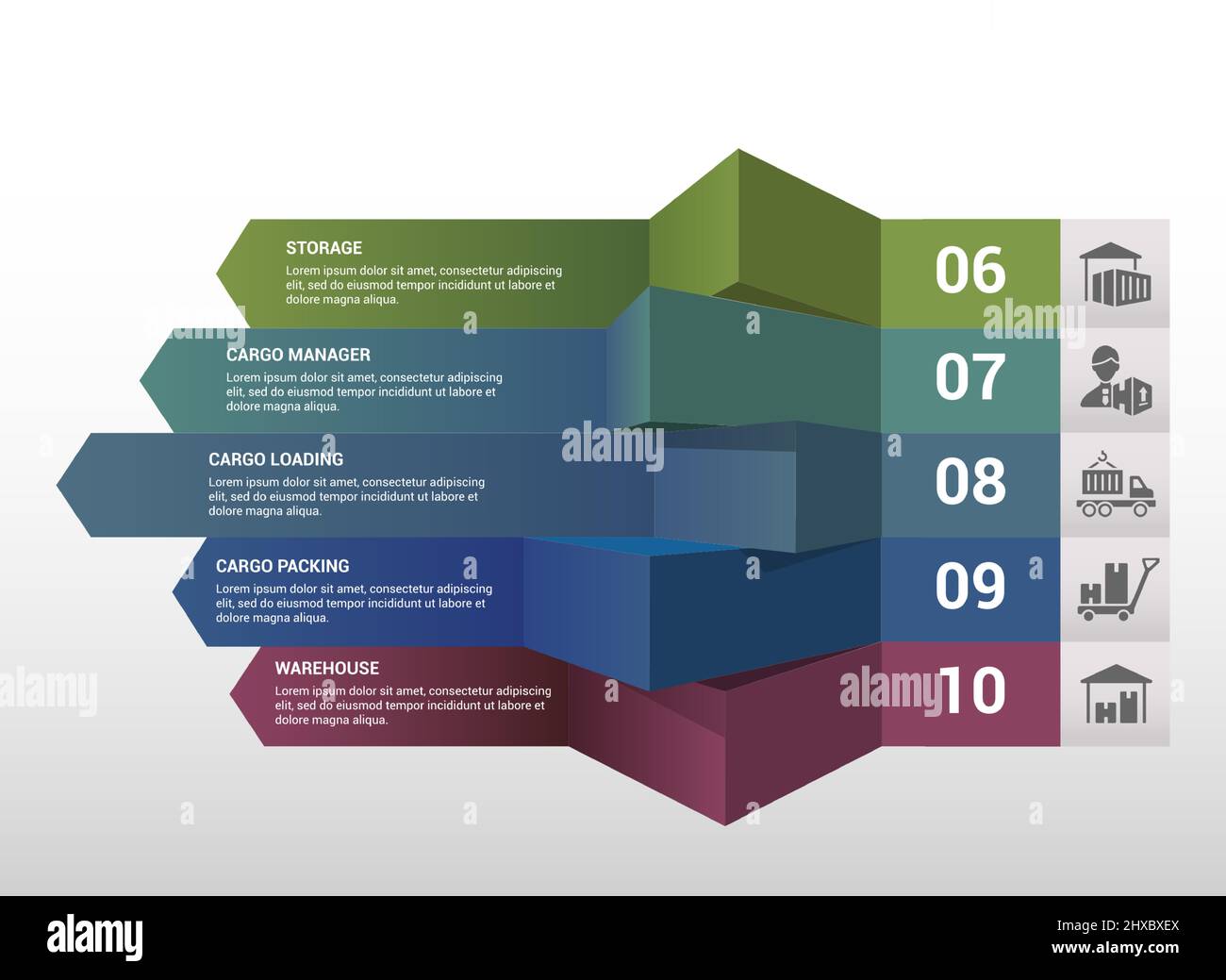 Infographic Cargo template. Icons in different colors. Include Cargo ...