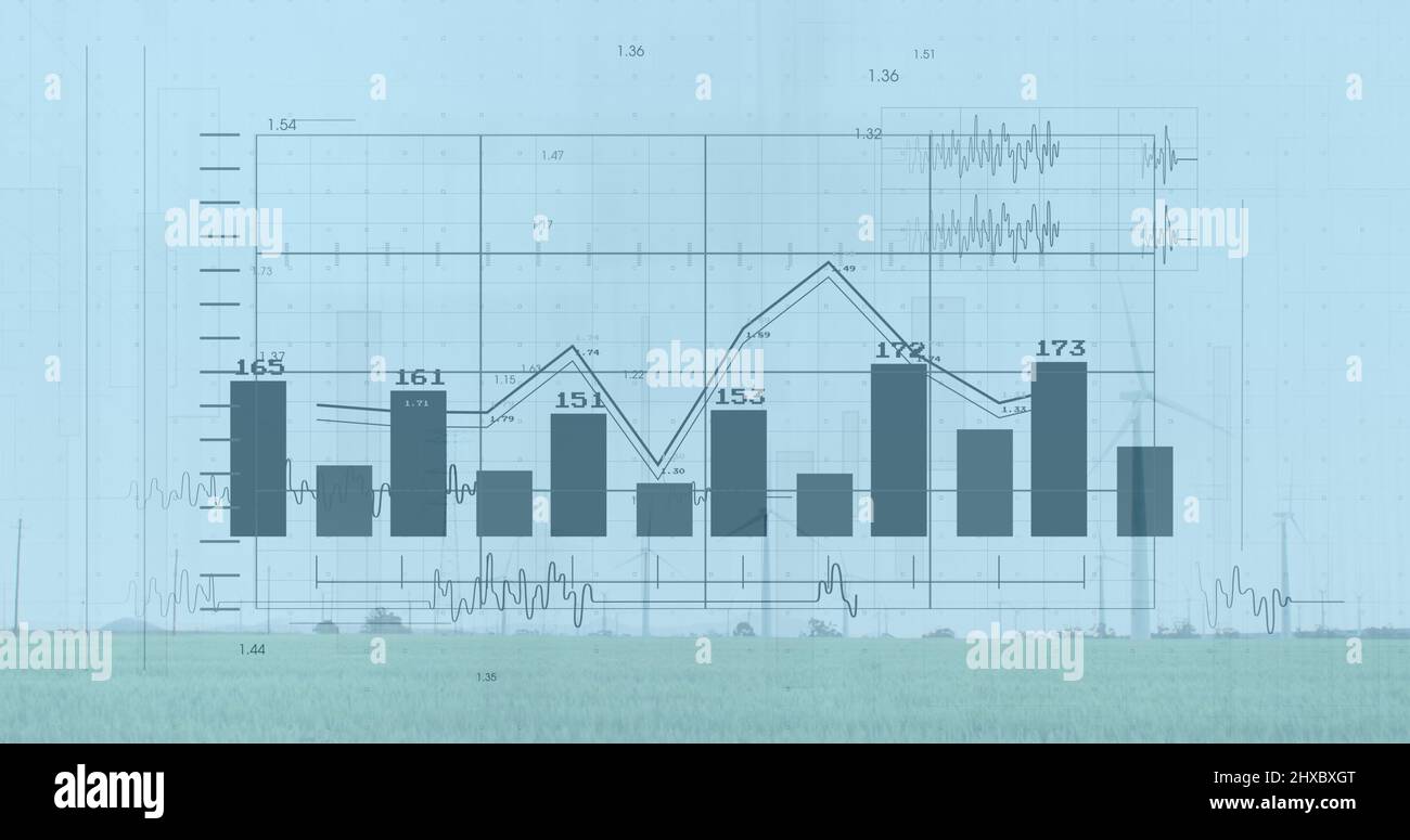 Wind turbines financial data processing hi-res stock photography and ...