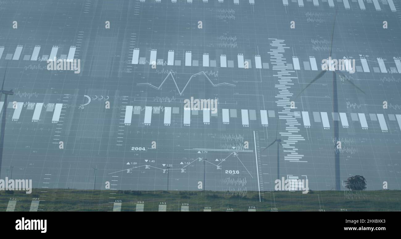 Wind turbines financial data processing hi-res stock photography and ...