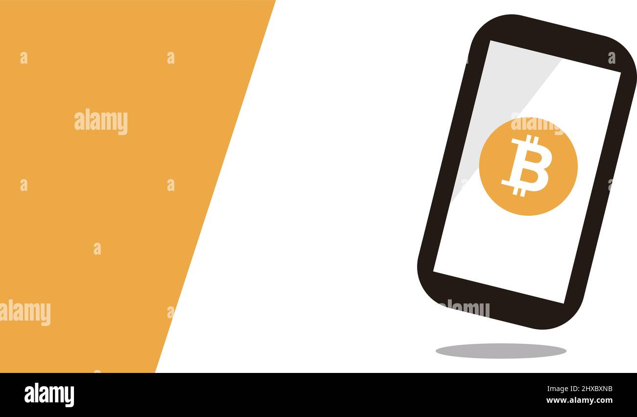Simple bitcoin and smart phone illustration. Editable Vector Stock ...