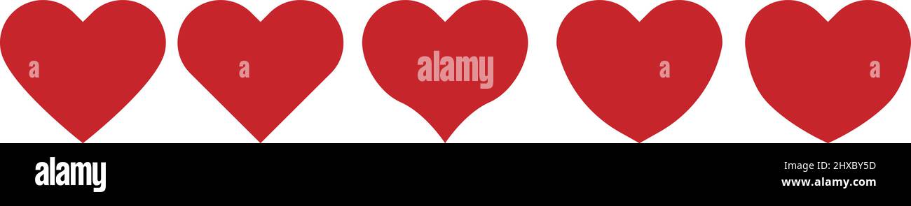 A set of icons of heart symbols of various shapes. Editable Vector ...