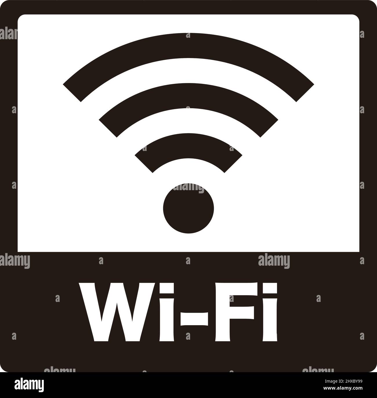 Wi-Fi icon. Black color box logo. Editable Vector Stock Vector Image ...