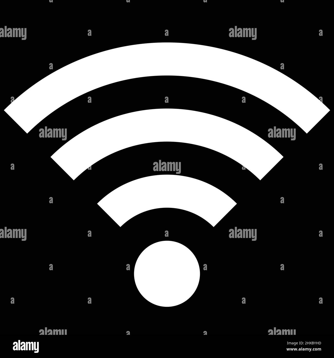 Wi-Fi icon on black background. Editable Vector Stock Vector Image ...