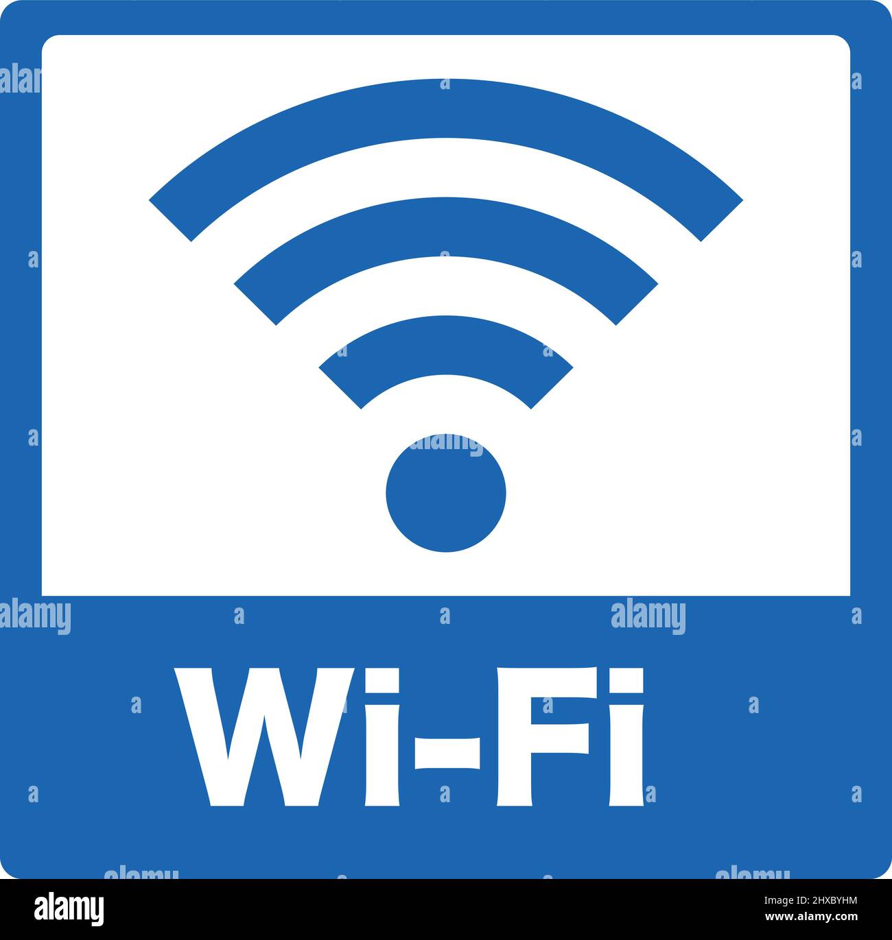 Wi-Fi logo box in blue. Editable Vector Stock Vector Image & Art - Alamy