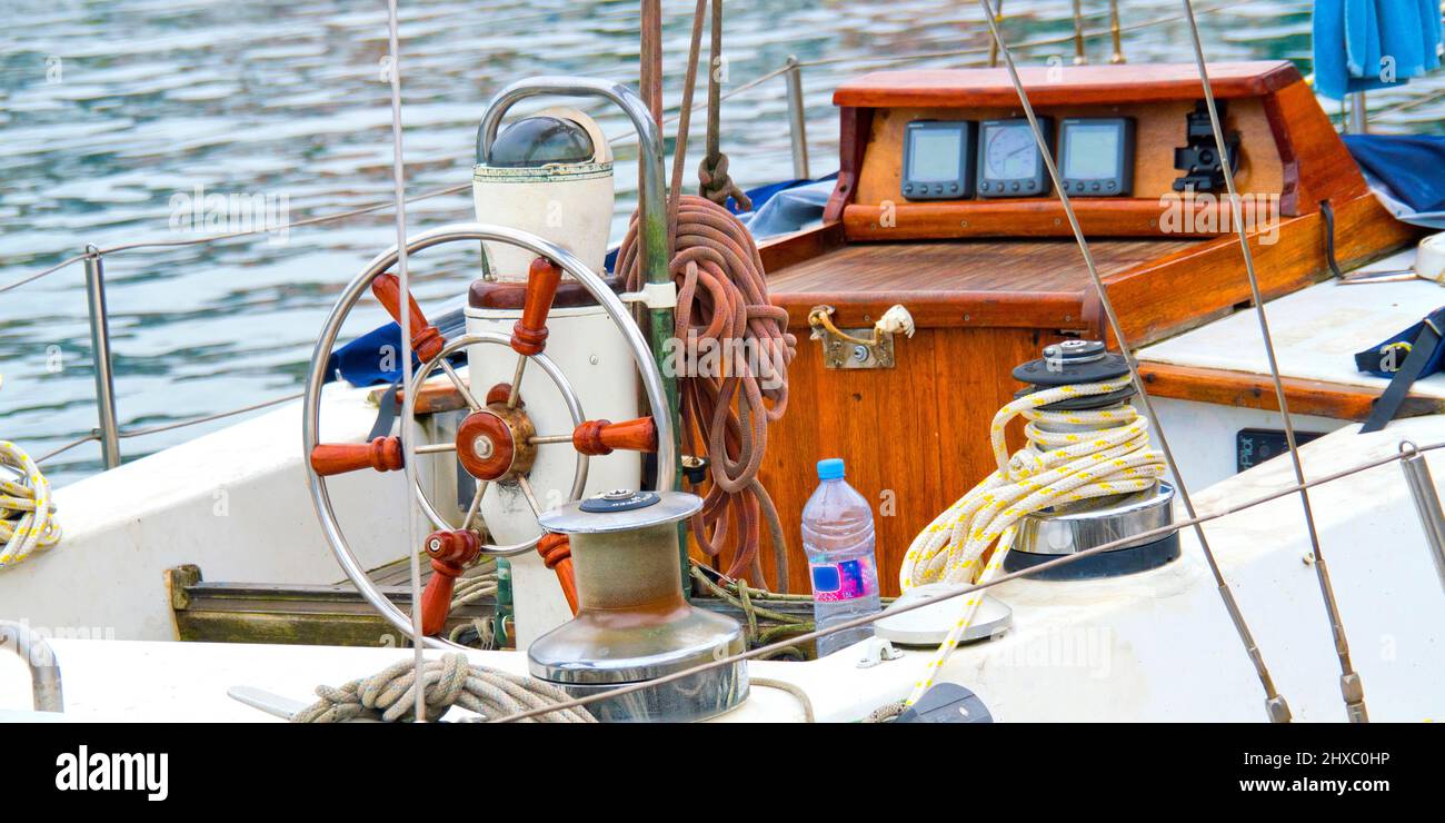 Classic Old Sailboat Deck Stock Photo - Alamy