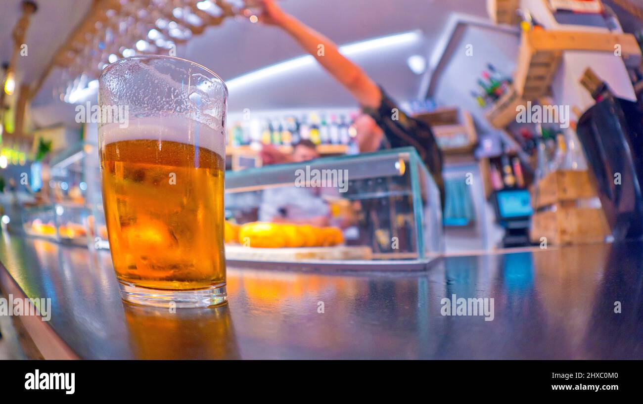 Beer and Typical Spanish Tapas at Bar Restaurant, Spain Stock Photo - Alamy