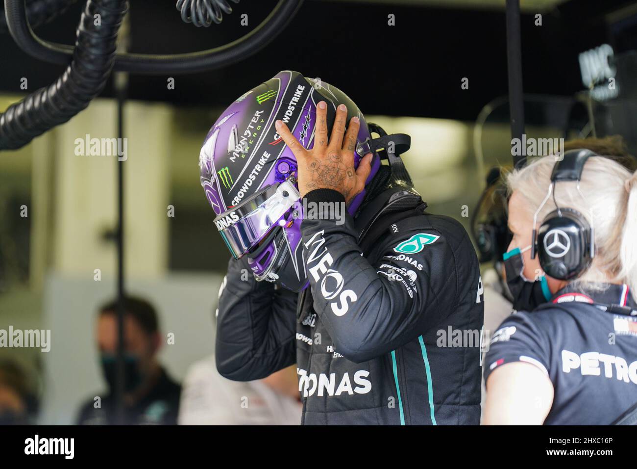 Bahrain International Circuit, Sakhir, Bahrain on 11 March 2022 Lewis ...