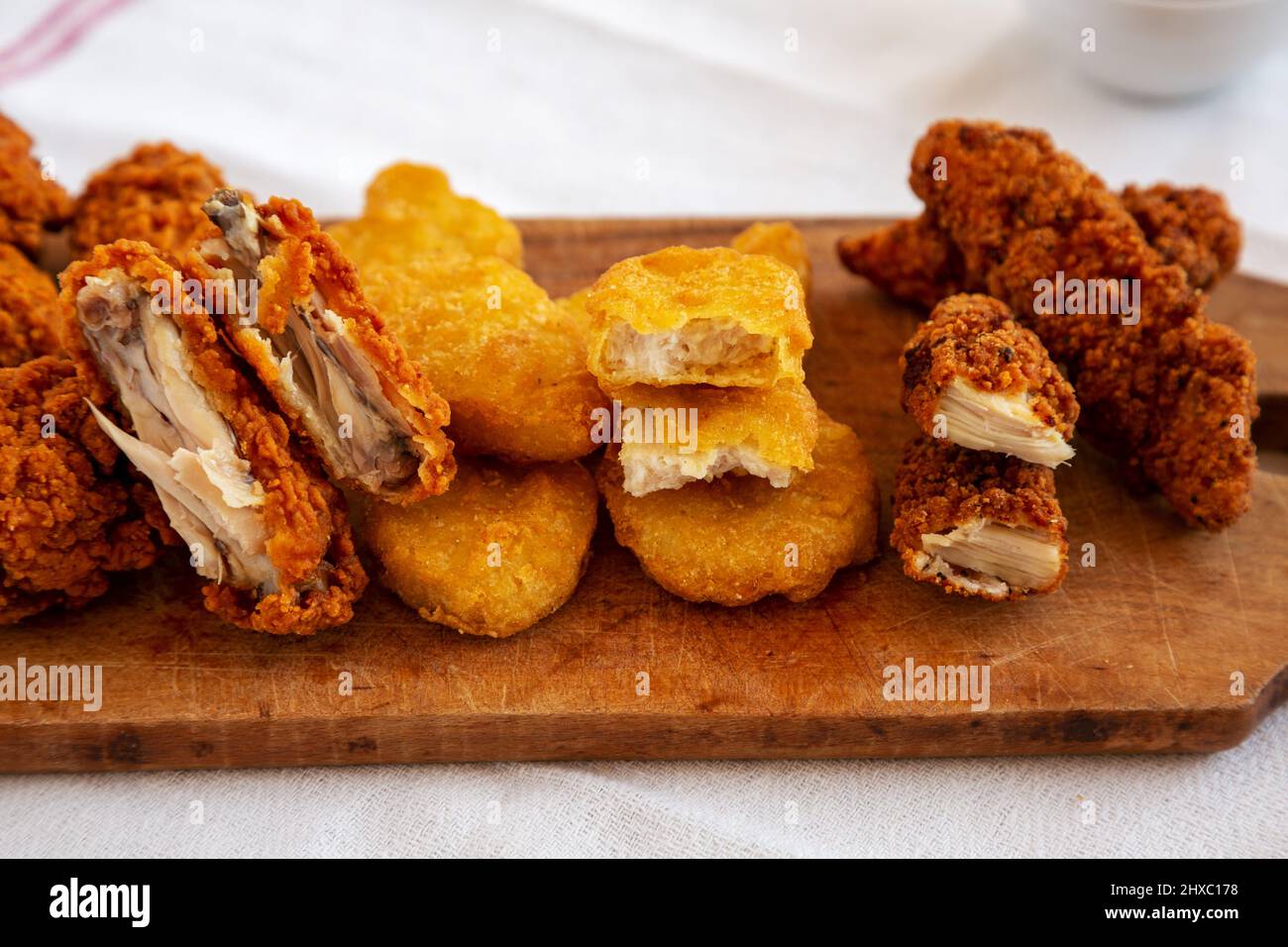 Tasty Fastfood: Chicken Nuggets, Wings and Tenders with Ketchup, side ...