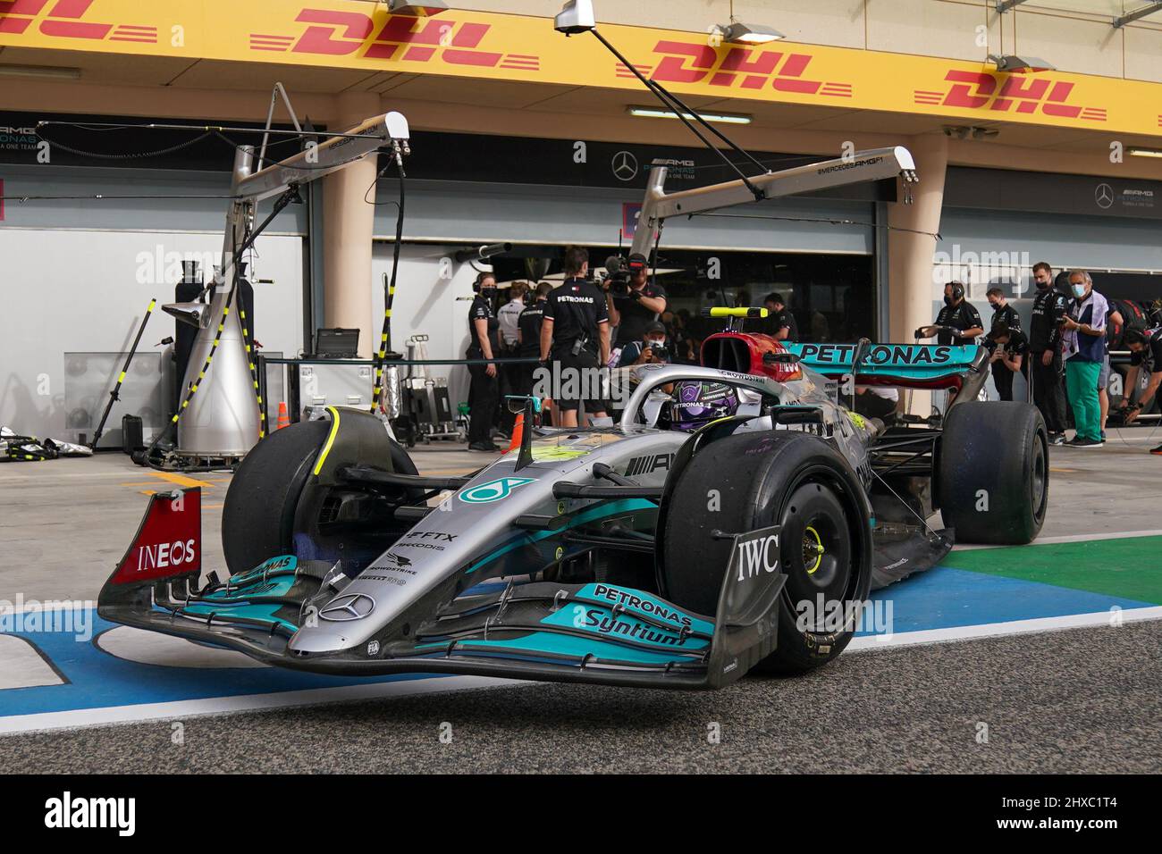 Bahrain International Circuit, Sakhir, Bahrain on 11 March 2022 Lewis ...