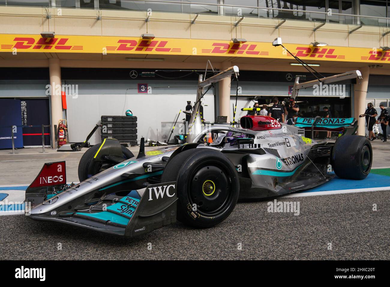 Bahrain International Circuit, Sakhir, Bahrain on 11 March 2022 Lewis ...