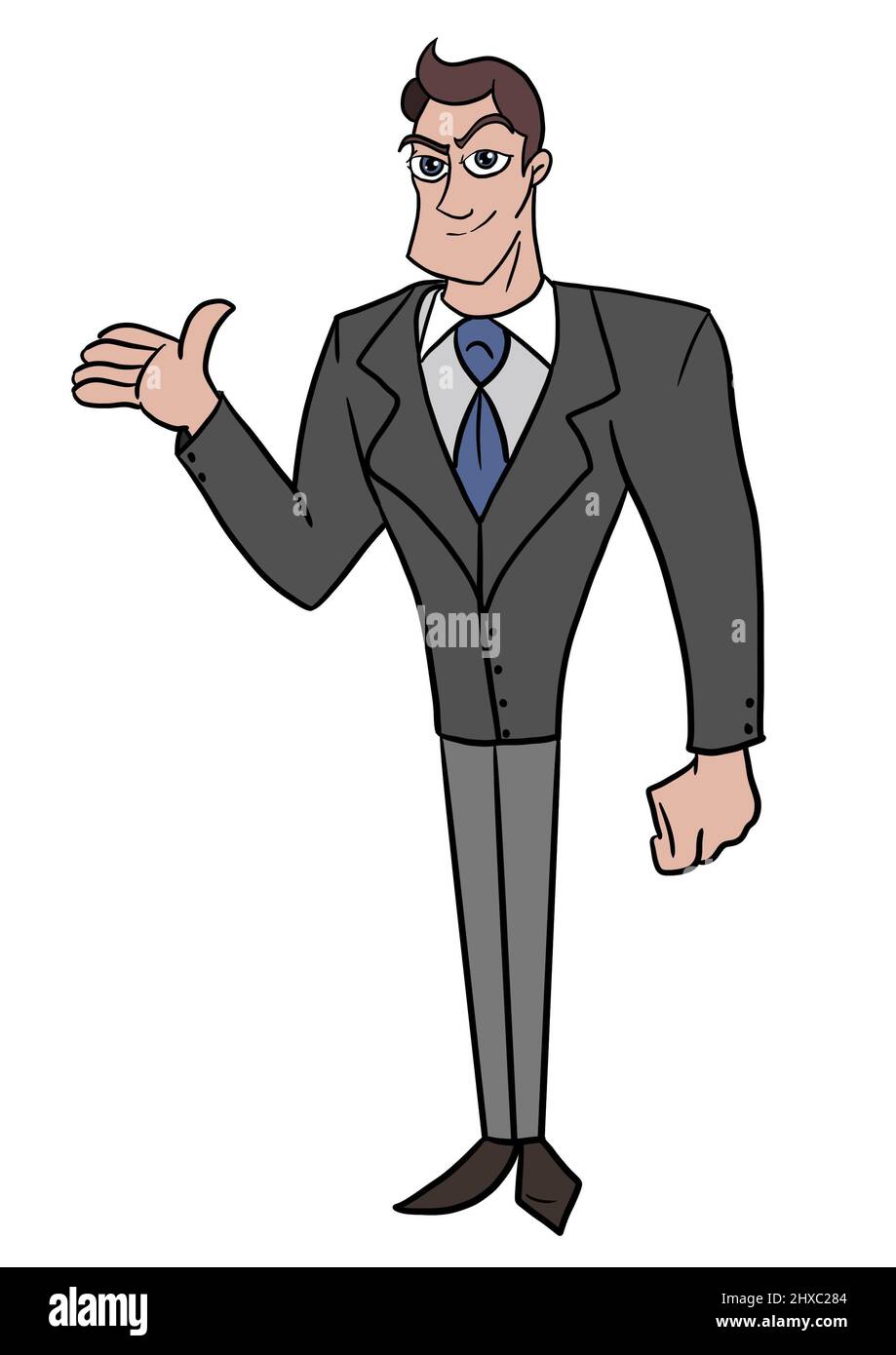 man in suit cartoon illustration Stock Photo - Alamy