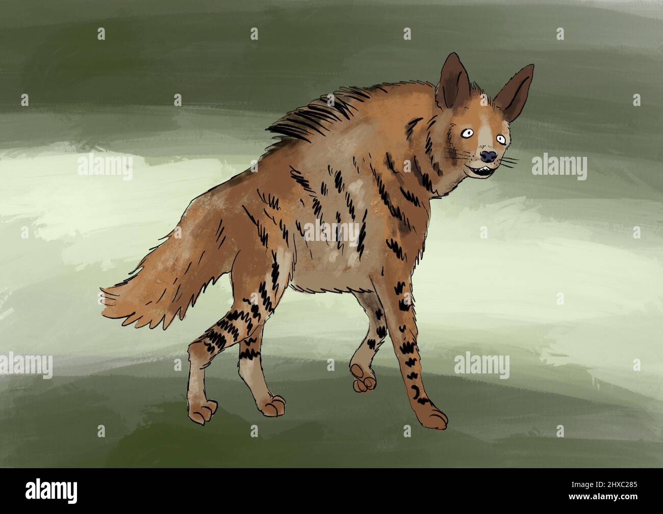 hyena character hand drawn illustration art Stock Photo - Alamy