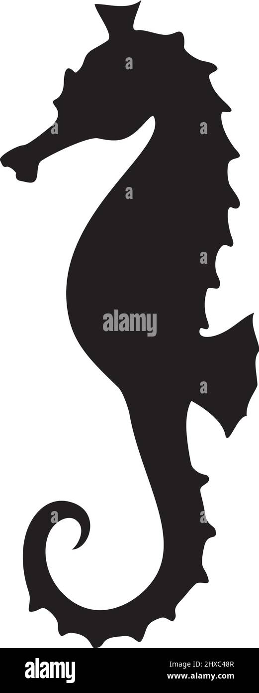 Seahorse black and white vector illustration Stock Vector Image & Art ...