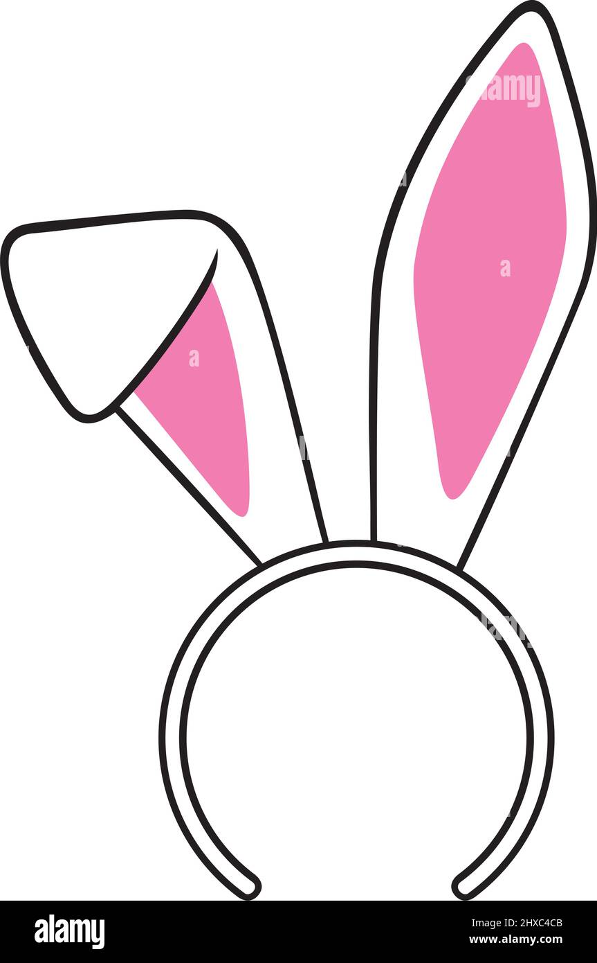 Easter bunny ears mask (rabbit) color. Vector Illustration Stock Vector ...