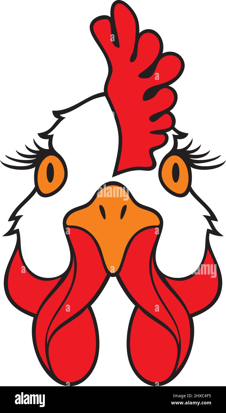 Chicken face color vector illustration Stock Vector Image & Art - Alamy