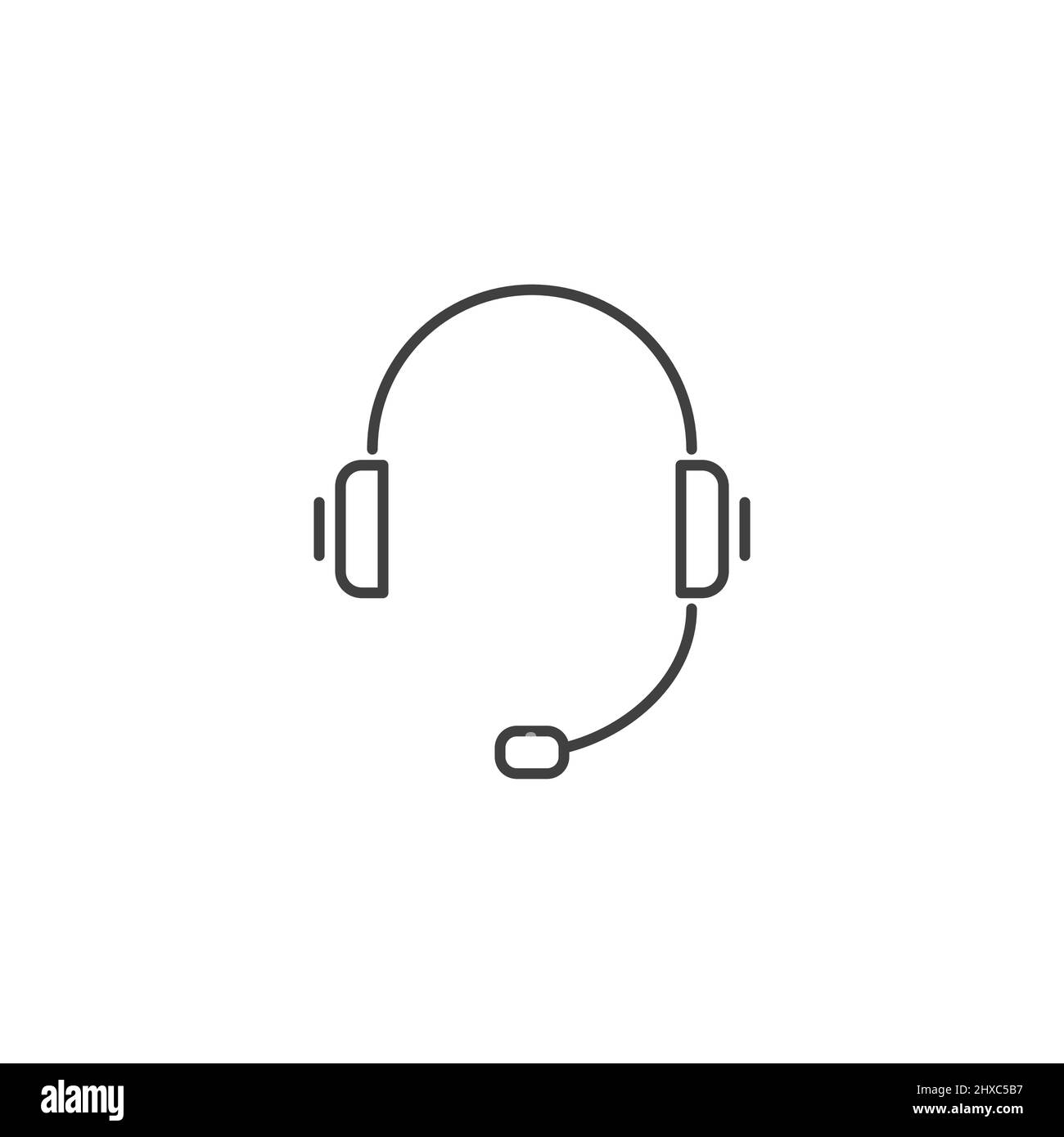 Headset related vector line icon Stock Vector Image & Art - Alamy
