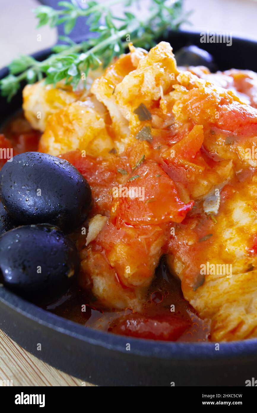 White fish fillet Provencal style Stock Photo - Alamy
