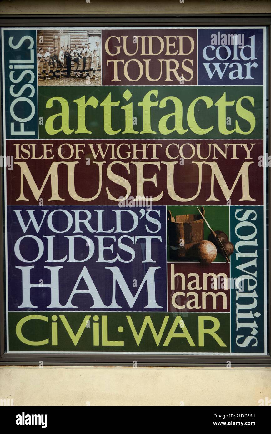 Isle of Wight Country Museum exhibition sign in Virginia Stock Photo ...