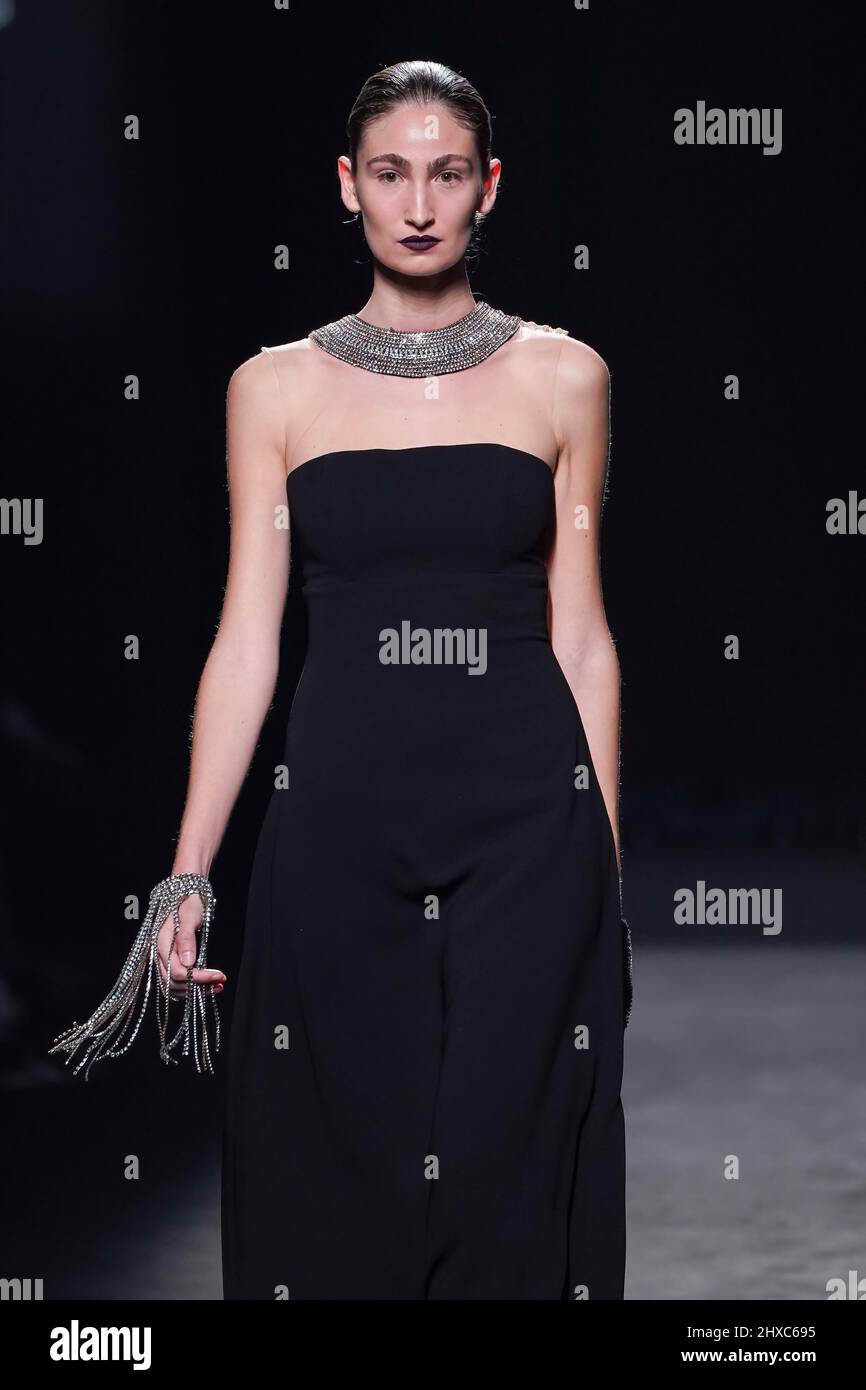 Madrid, Spain. 11th Mar, 2022. A model walks the runway at the Isabel ...