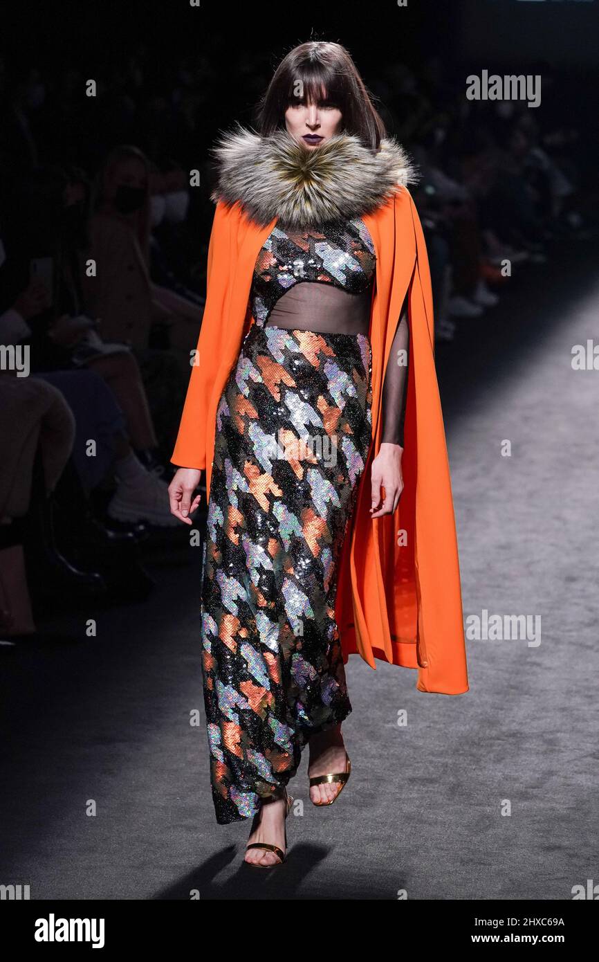 Madrid, Spain. 11th Mar, 2022. A model walks the runway at the Isabel ...