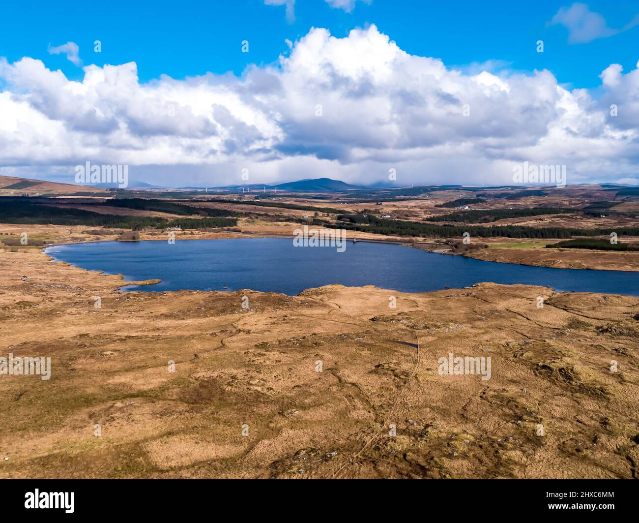 Aerial view of Lough Adeery by Killybegs, Fresh Water reservoir, County ...