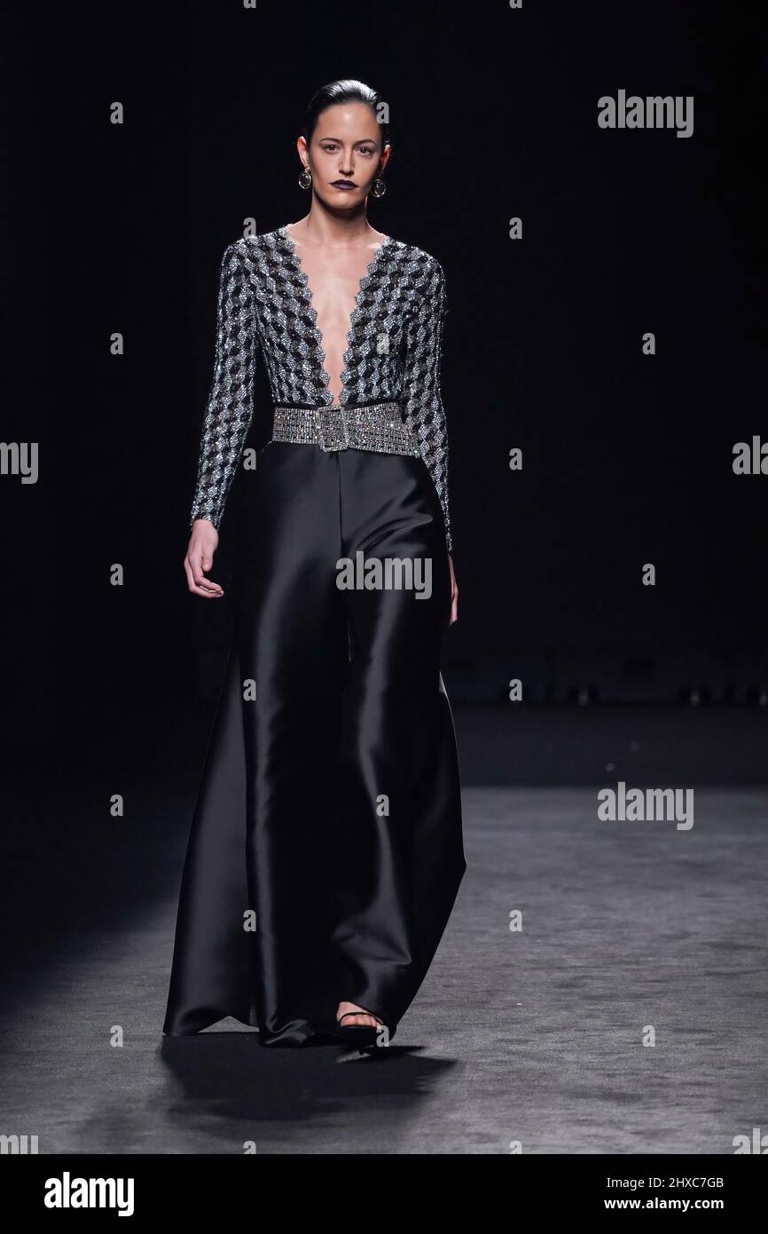 Madrid, Spain. 11th Mar, 2022. A model walks the runway at the Isabel ...
