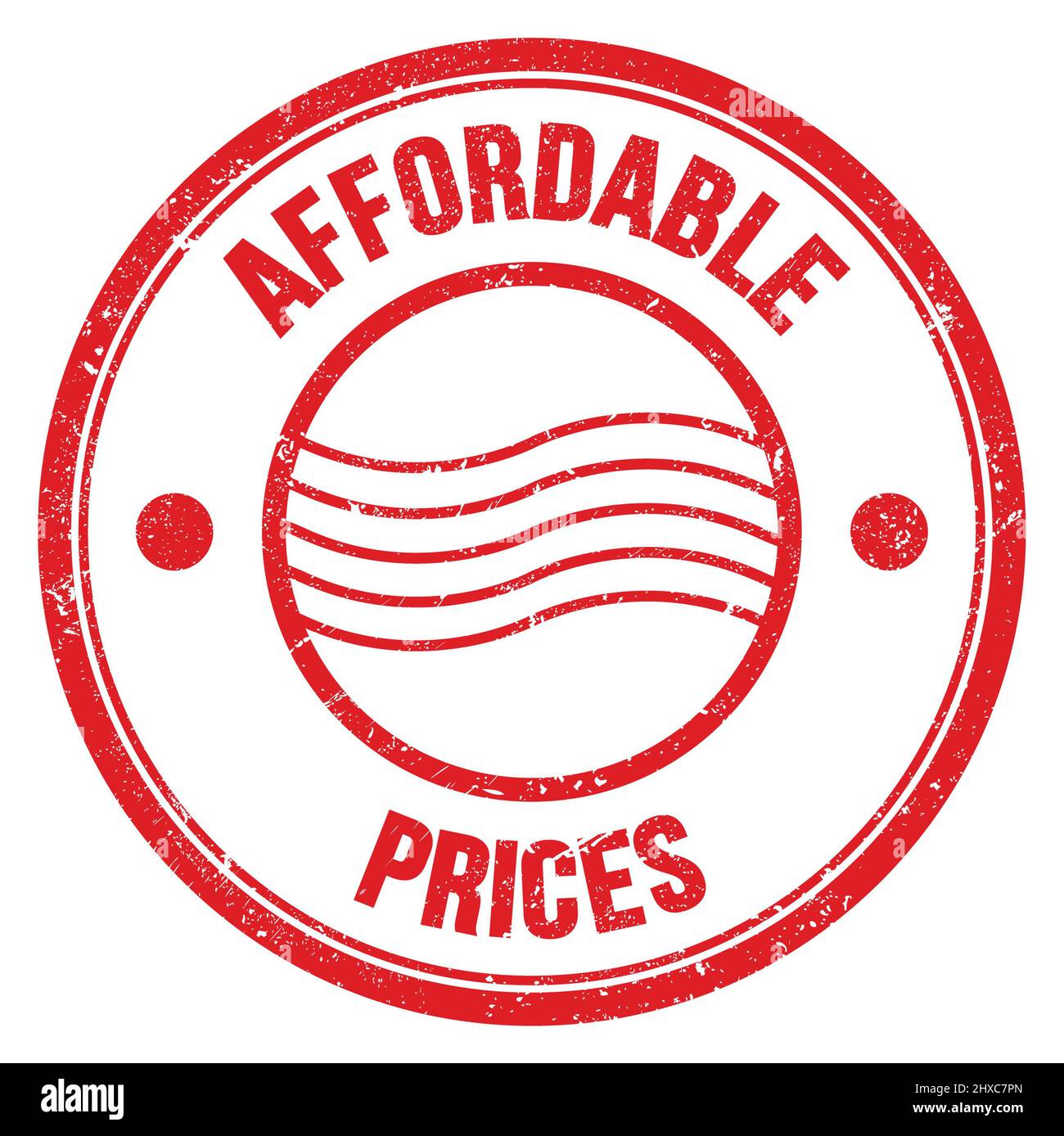 AFFORDABLE PRICES text written on red round postal stamp sign Stock ...