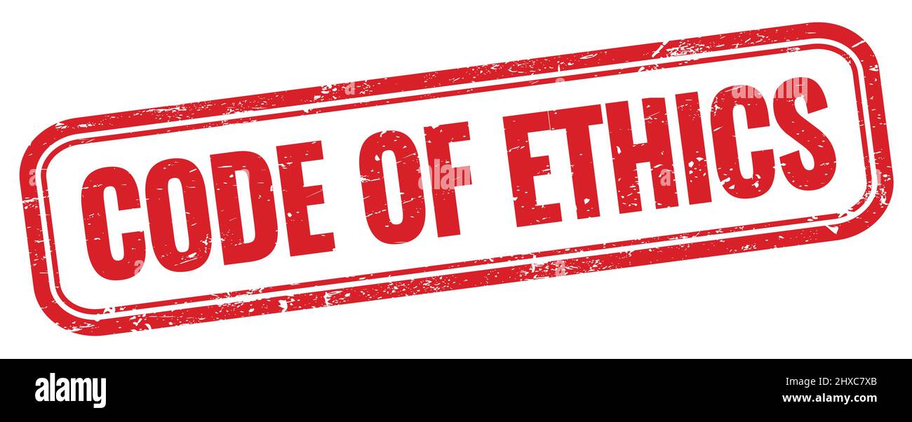 CODE OF ETHICS text on red grungy vintage rectangle stamp Stock Photo ...