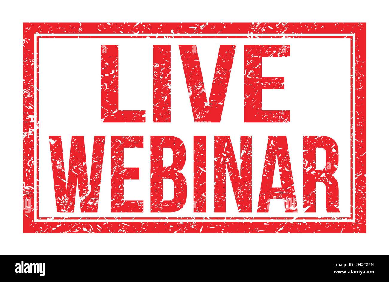 LIVE WEBINAR, words written on red rectangle stamp sign Stock Photo - Alamy