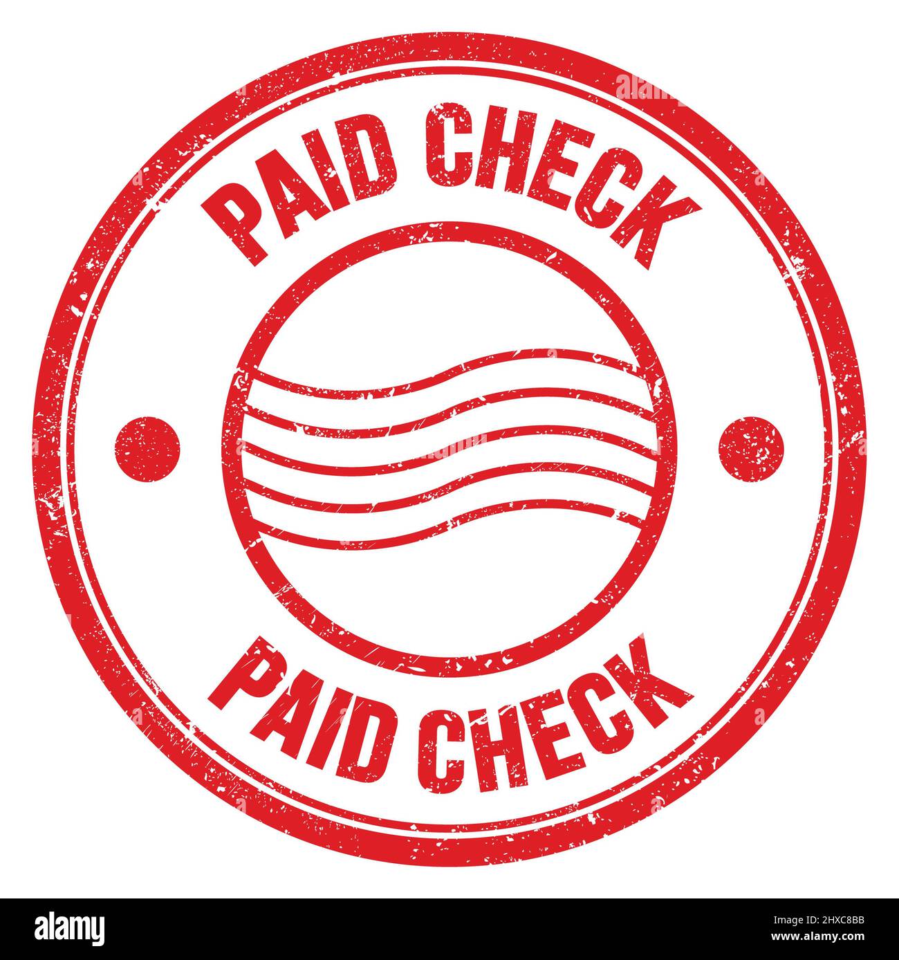 PAID CHECK word written on red round postal stamp sign Stock Photo - Alamy