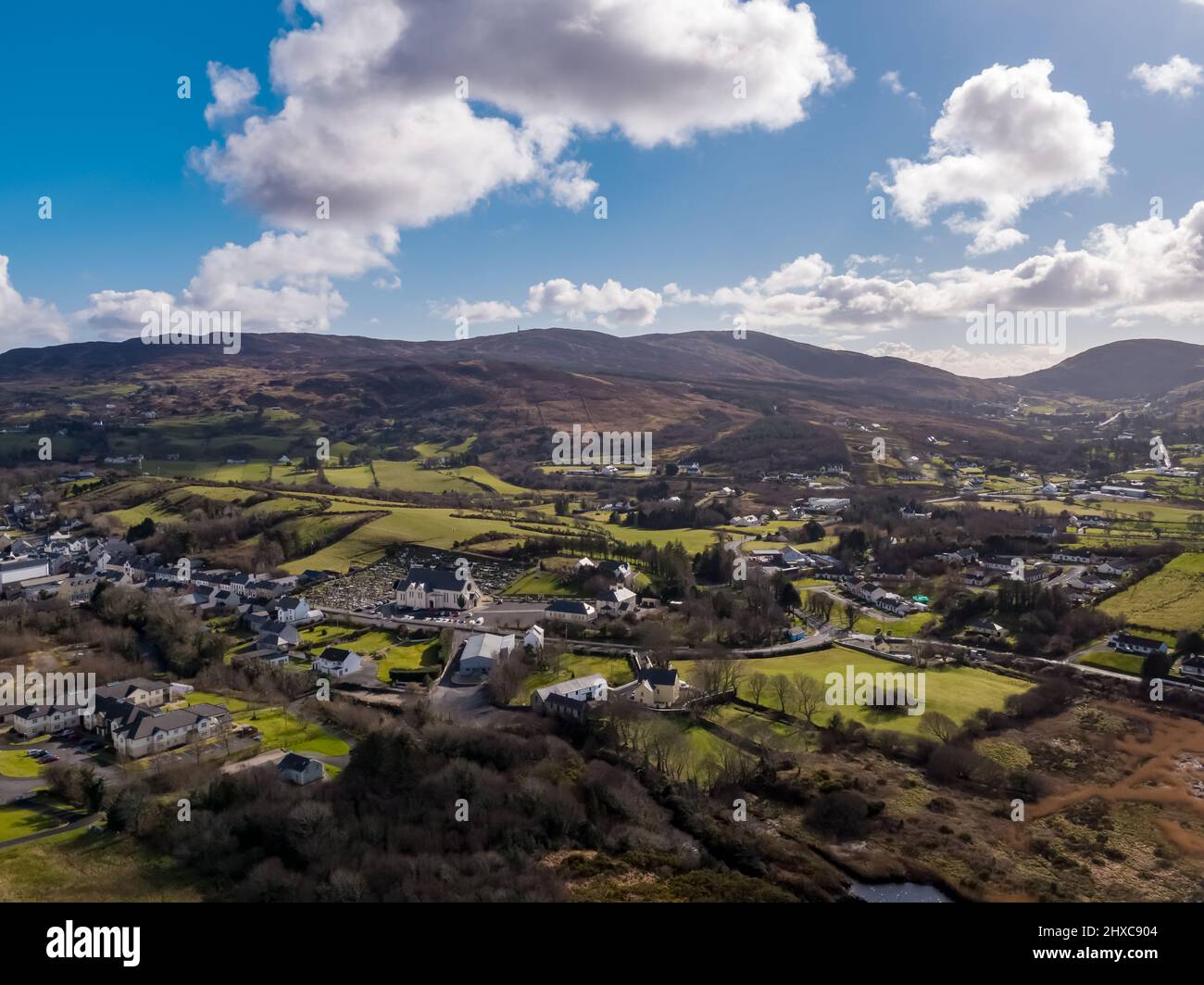 Aerial view of Ardara in County Donegal - Ireland Stock Photo - Alamy
