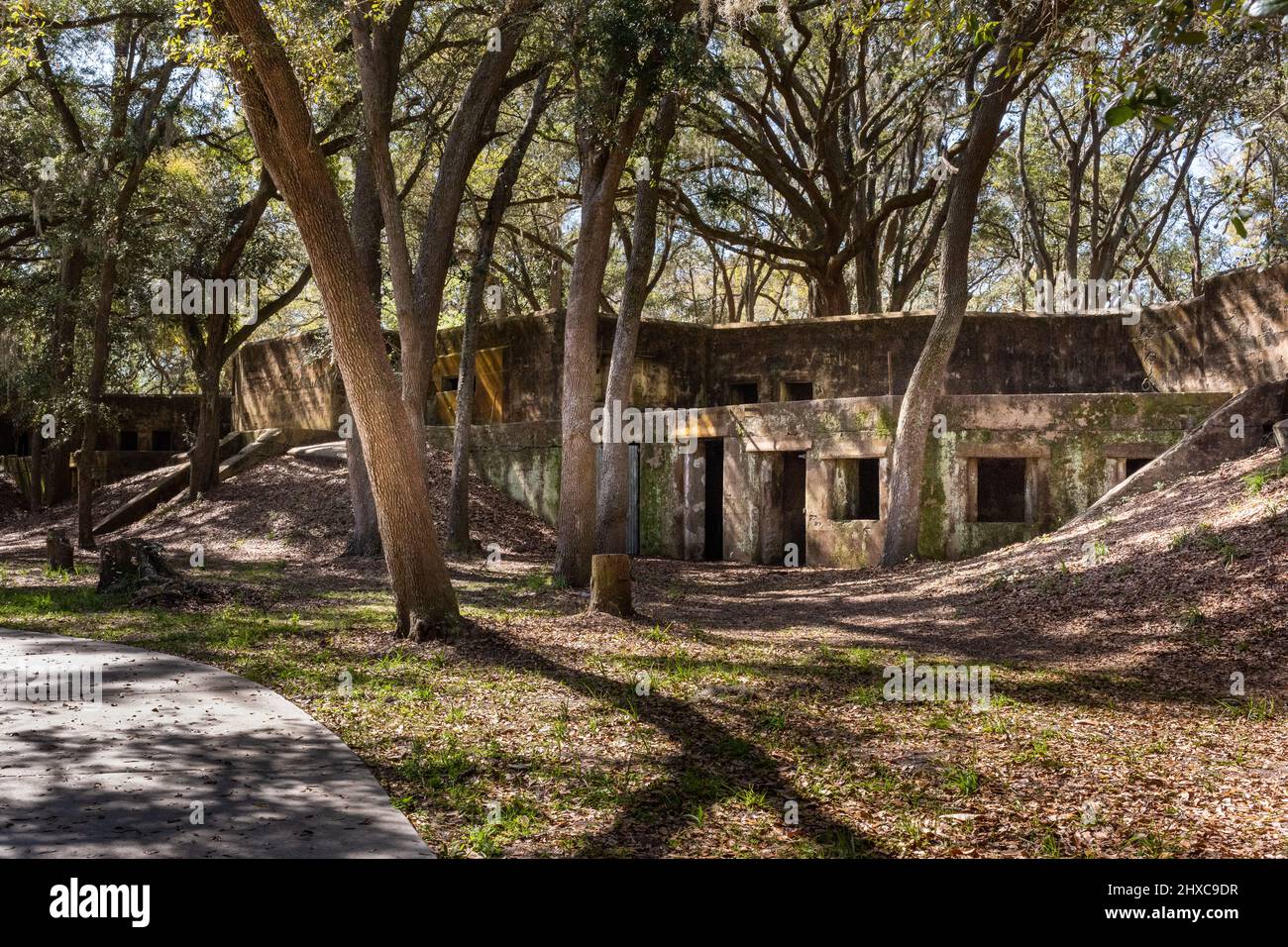 Fort Fremont in St. Helena Island, South Carolina is one of the 2 ...