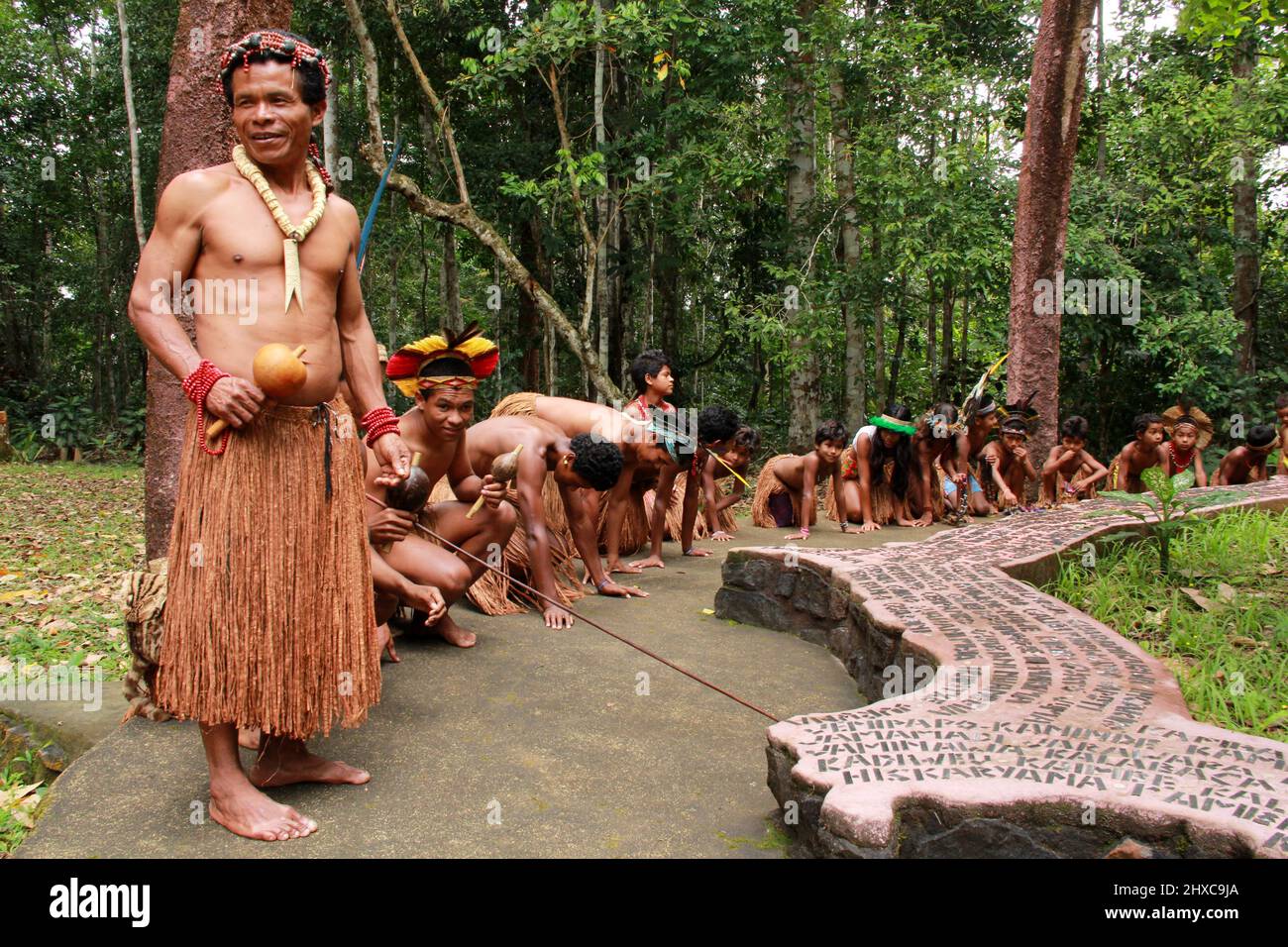 porto seguro, bahia, brazil - october 20, 2012: Indians of the Pataxo ...