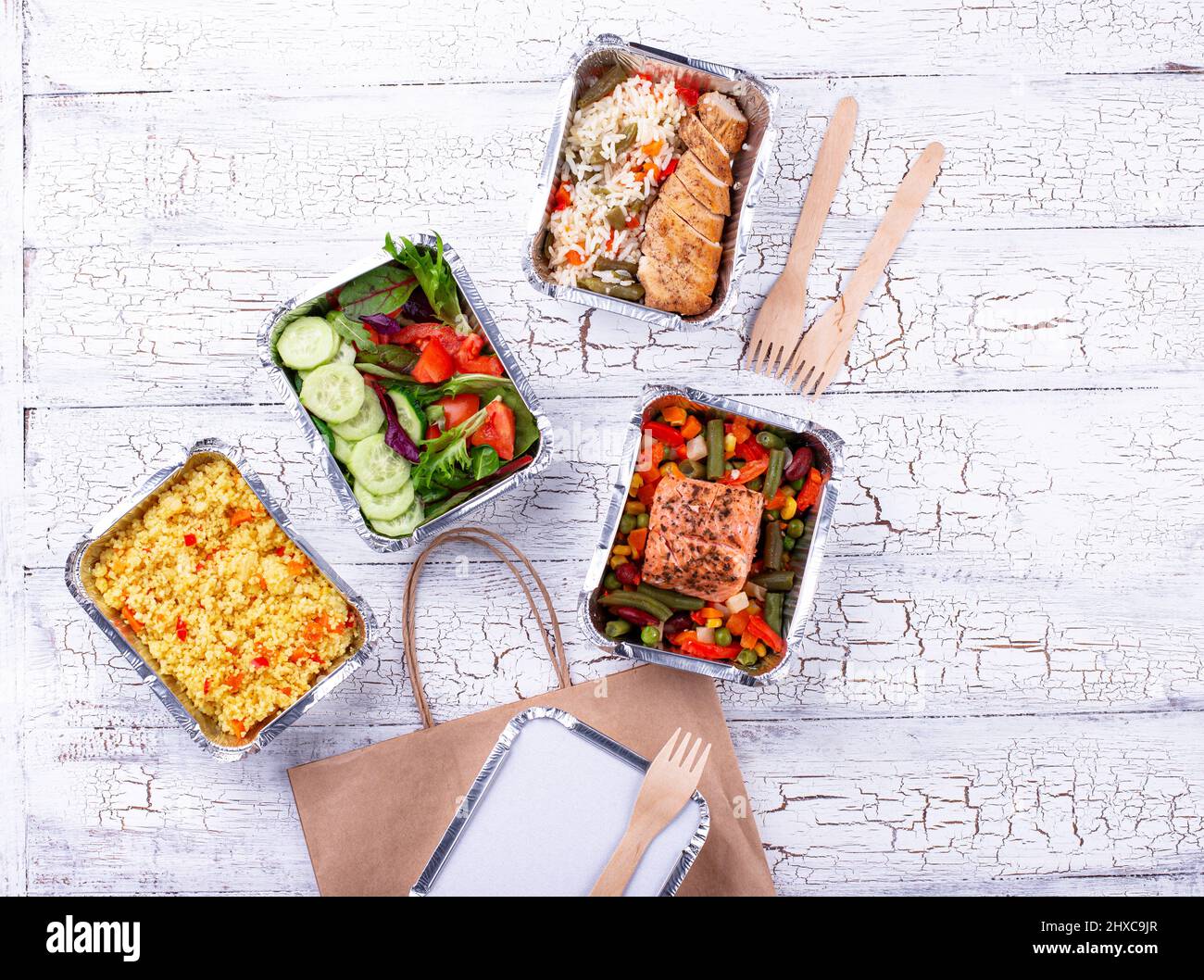Food delivery concept. Lunch in container Stock Photo - Alamy