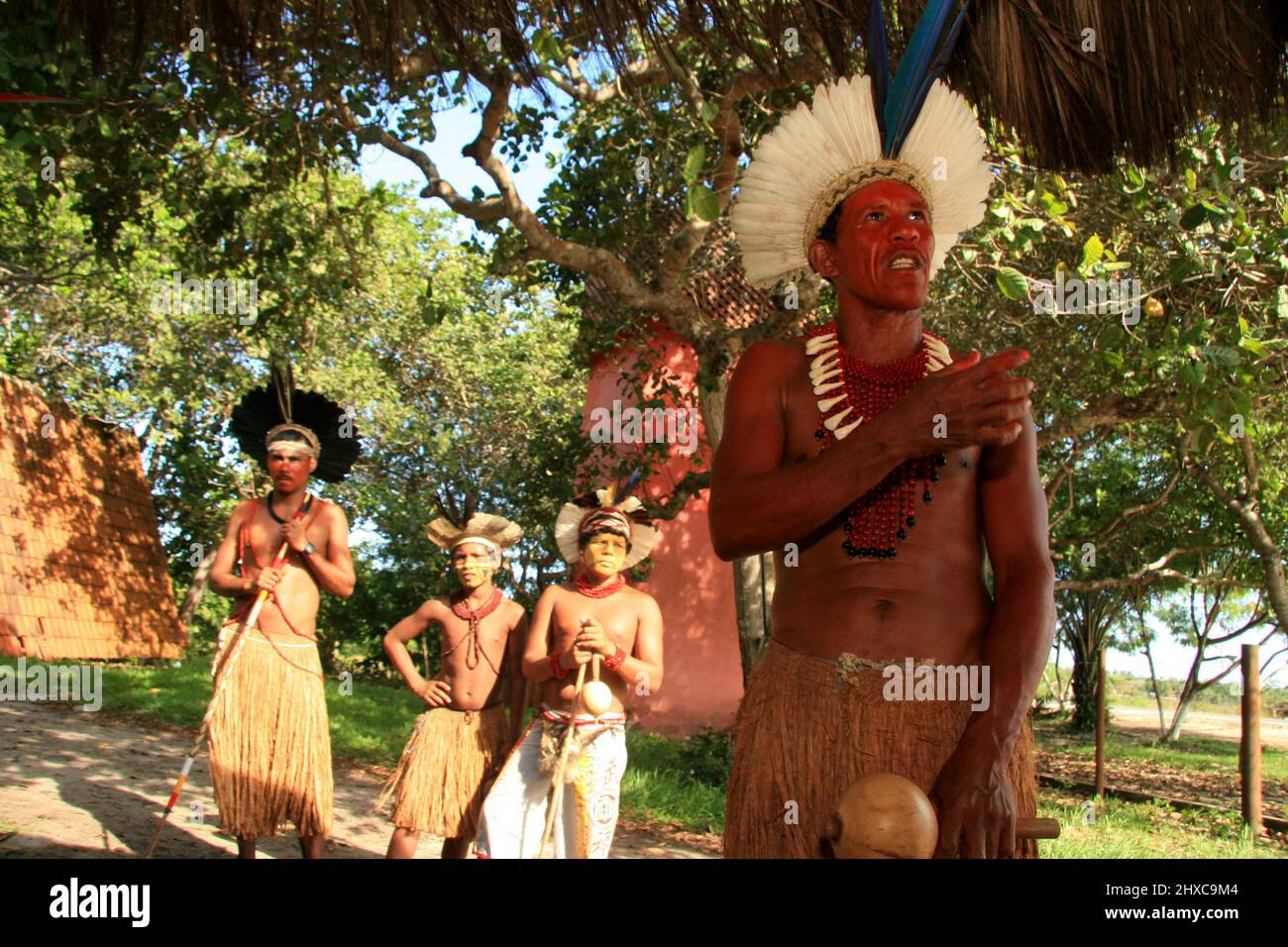 santa cruz cabralia, bahia, brazil - december 26, 2008: Indians of the ...