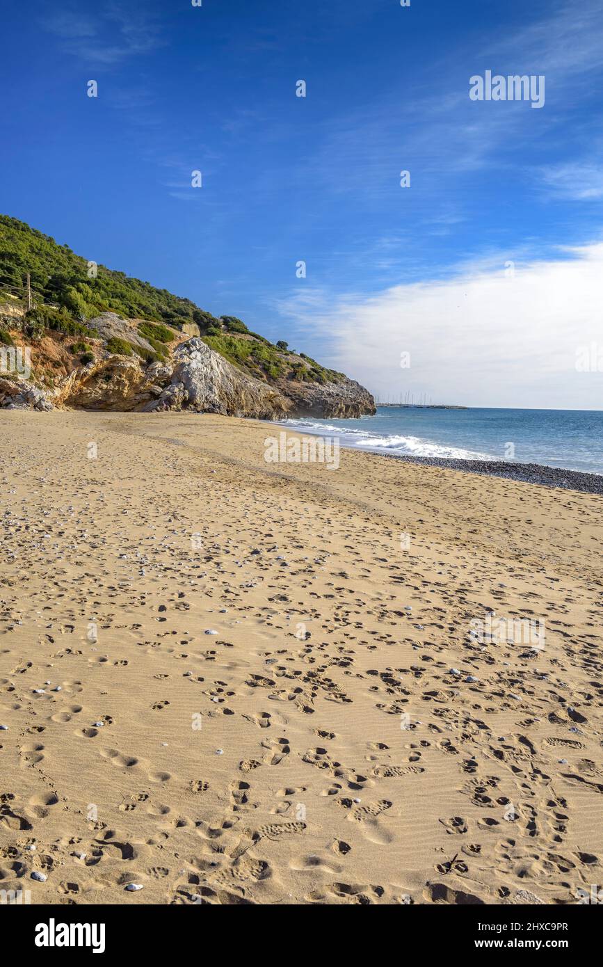 Garraf beach, at the base of the Garraf massif, between the cities of ...