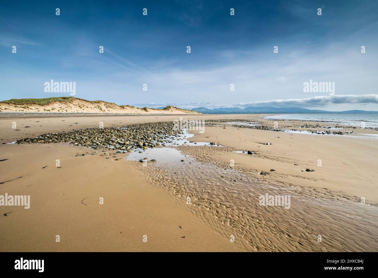 Newborough beach on Anglesey Ynys Mon North Wales uk Stock Photo - Alamy