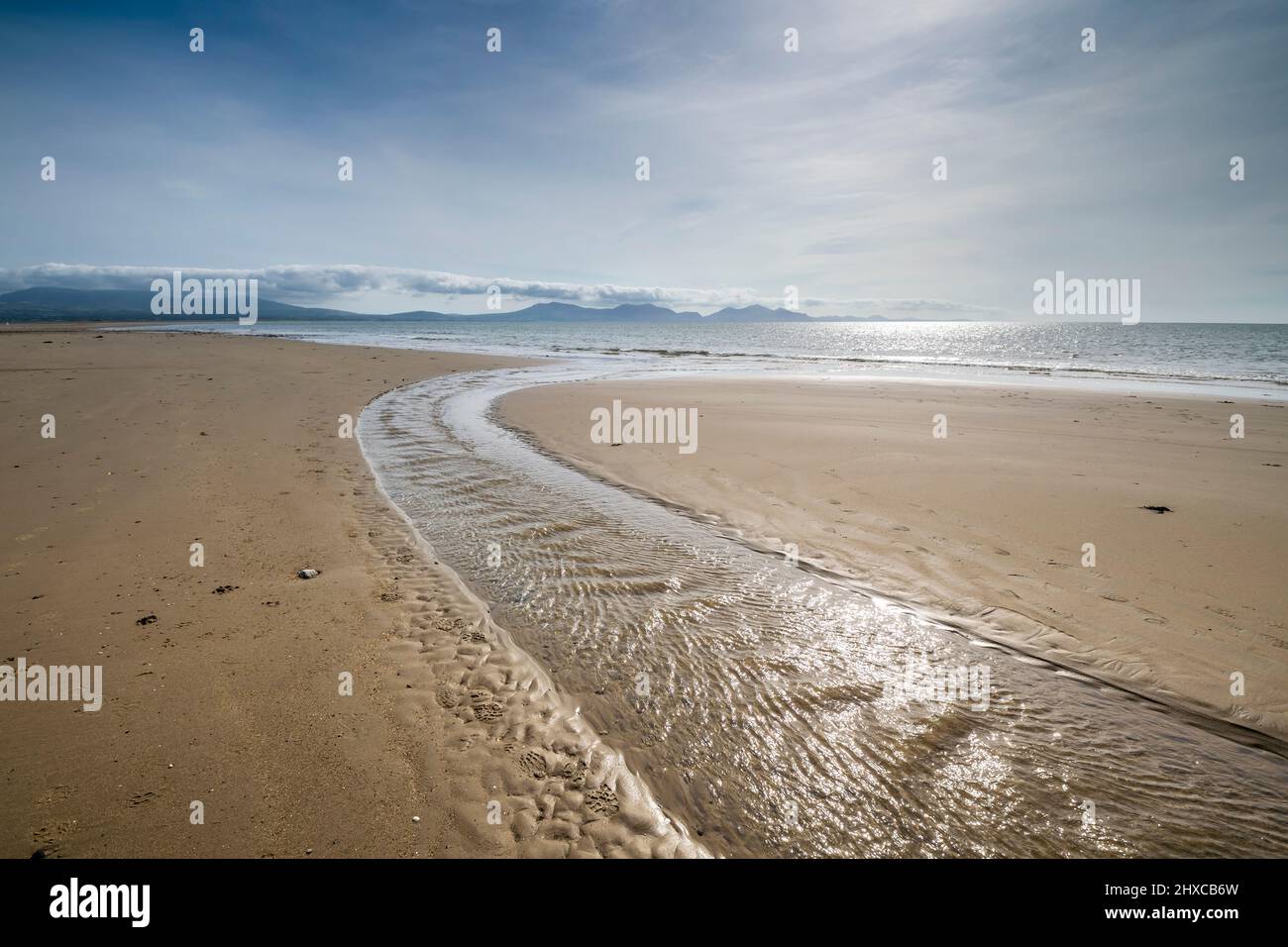 Newborough beach on Anglesey Ynys Mon North Wales uk Stock Photo - Alamy