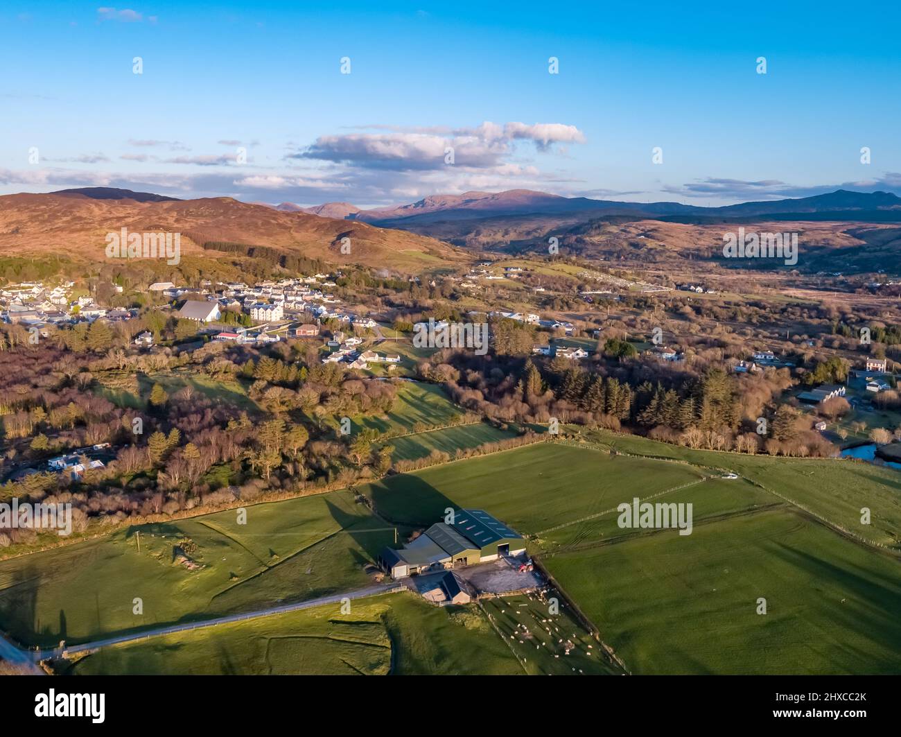 Aerial view of Glenties in County Donegal, Ireland Stock Photo - Alamy