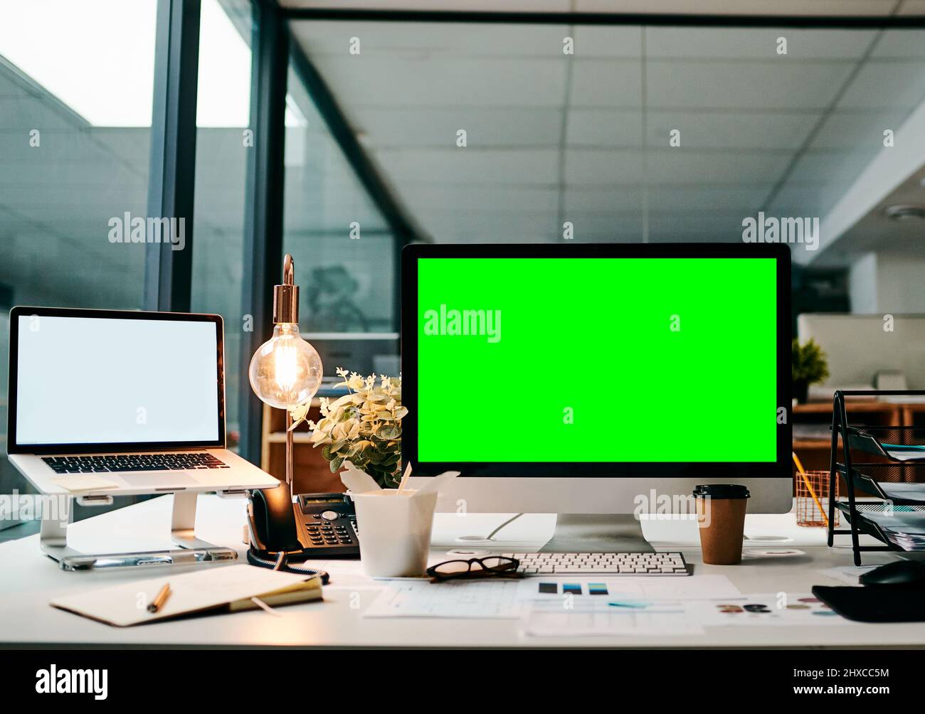 Ready to take this business online. Shot of a desktop computer with a ...