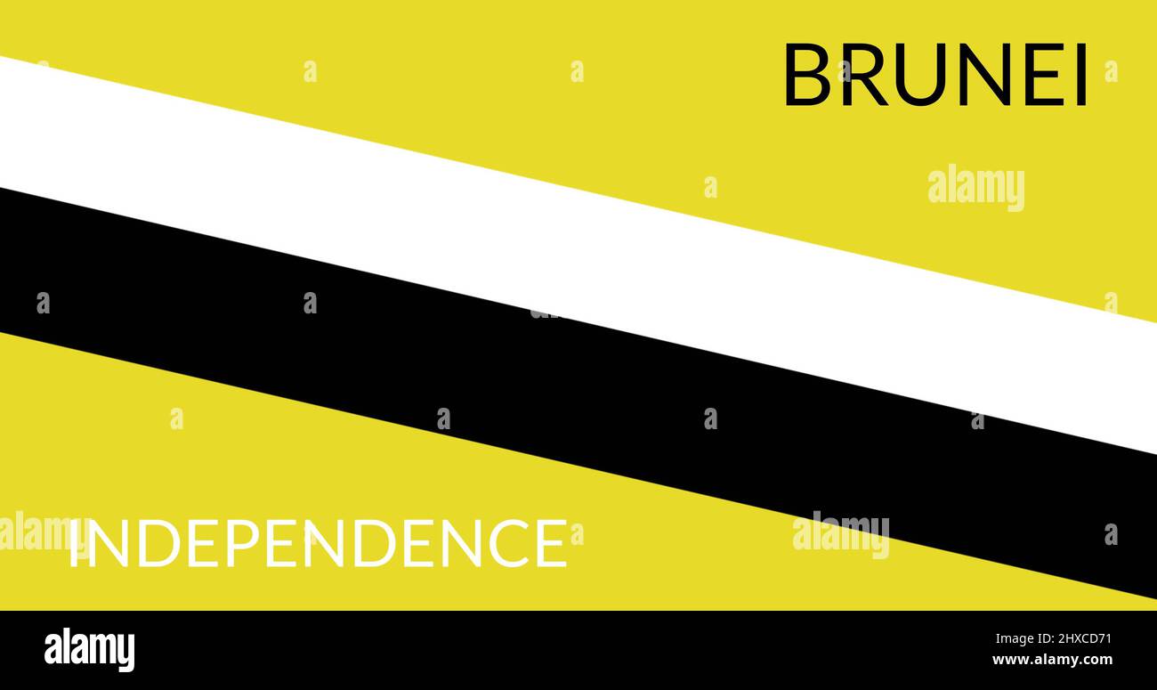 Image of burnei independence text with flag of burnei Stock Photo - Alamy