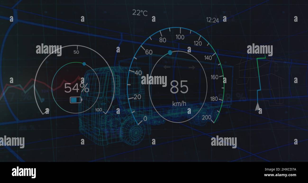 Image of car panel over digital car model Stock Photo - Alamy