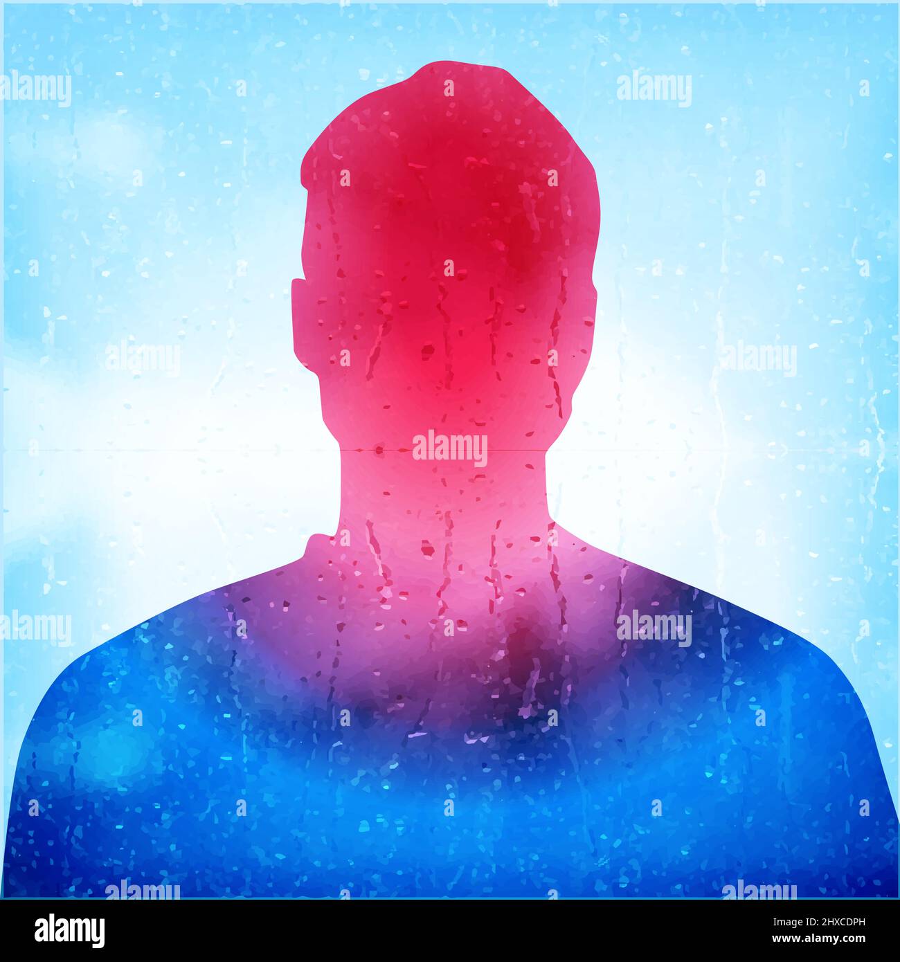Person in Rain. Gradient Illustration of Sickness Stock Vector Image ...