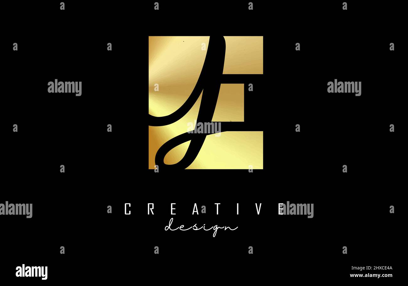 Golden Letters EY Logo with a minimalist design. Letters E and Y with ...