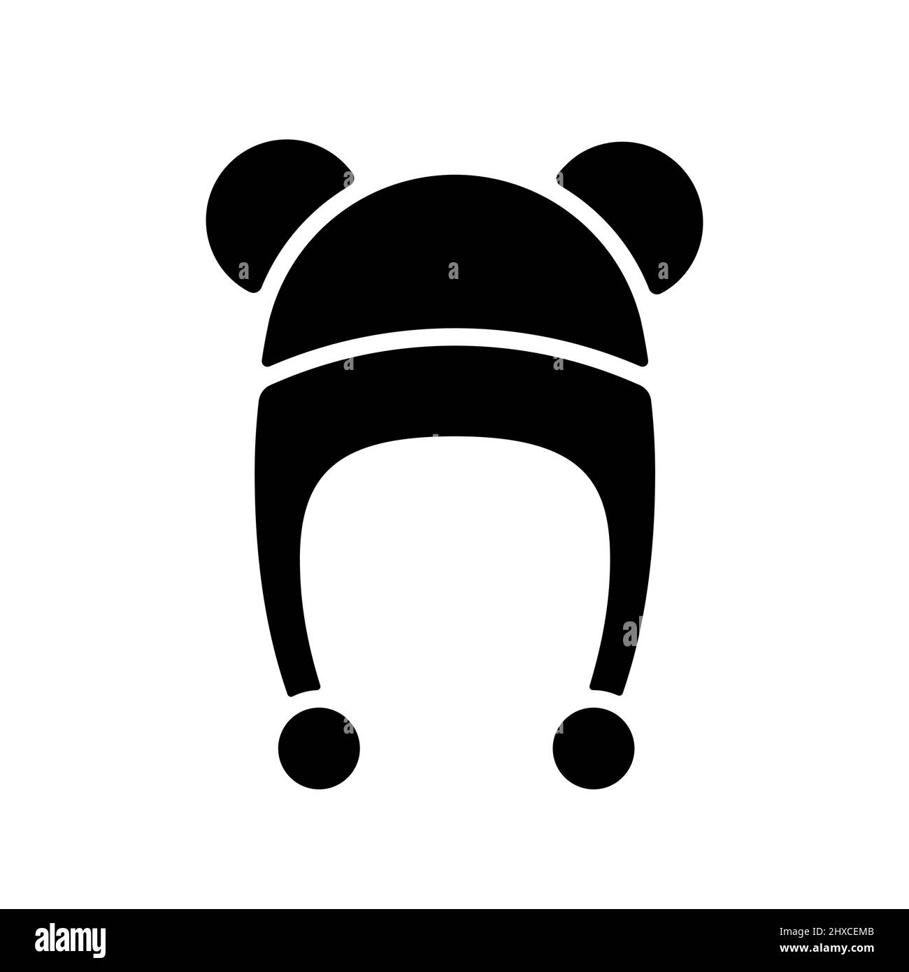 Baby hat with ears vector glyph icon. Graph symbol for children and ...