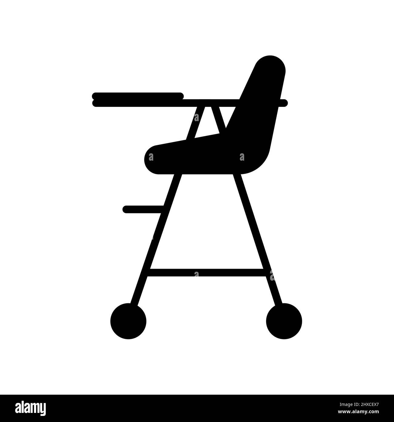 Baby chair vector isolated glyph icon. Graph symbol for children and ...