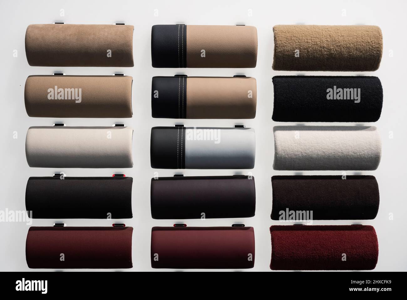 Samples of interior trim of a modern car with leather Stock Photo - Alamy