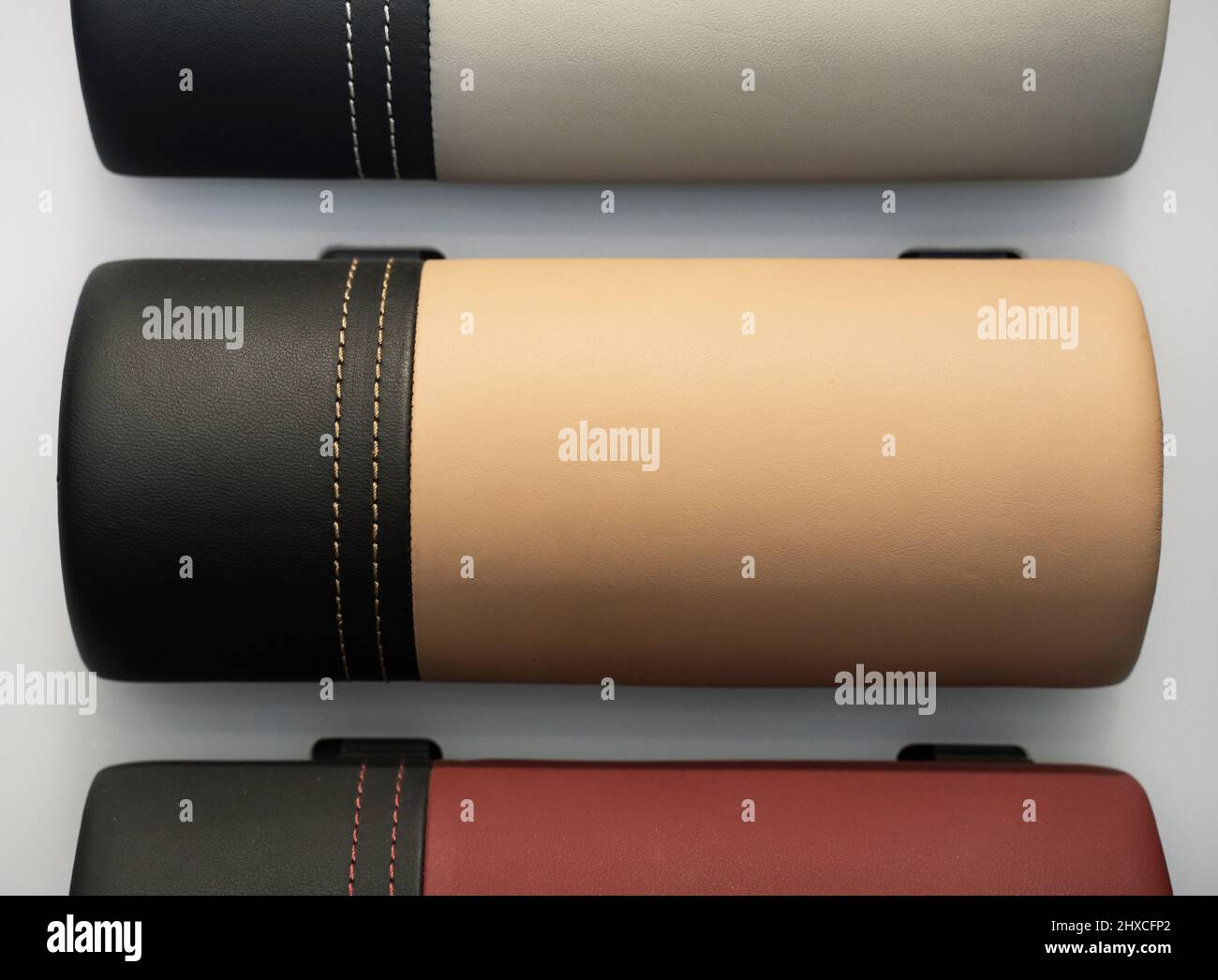 Samples of interior trim of a modern car with leather Stock Photo - Alamy