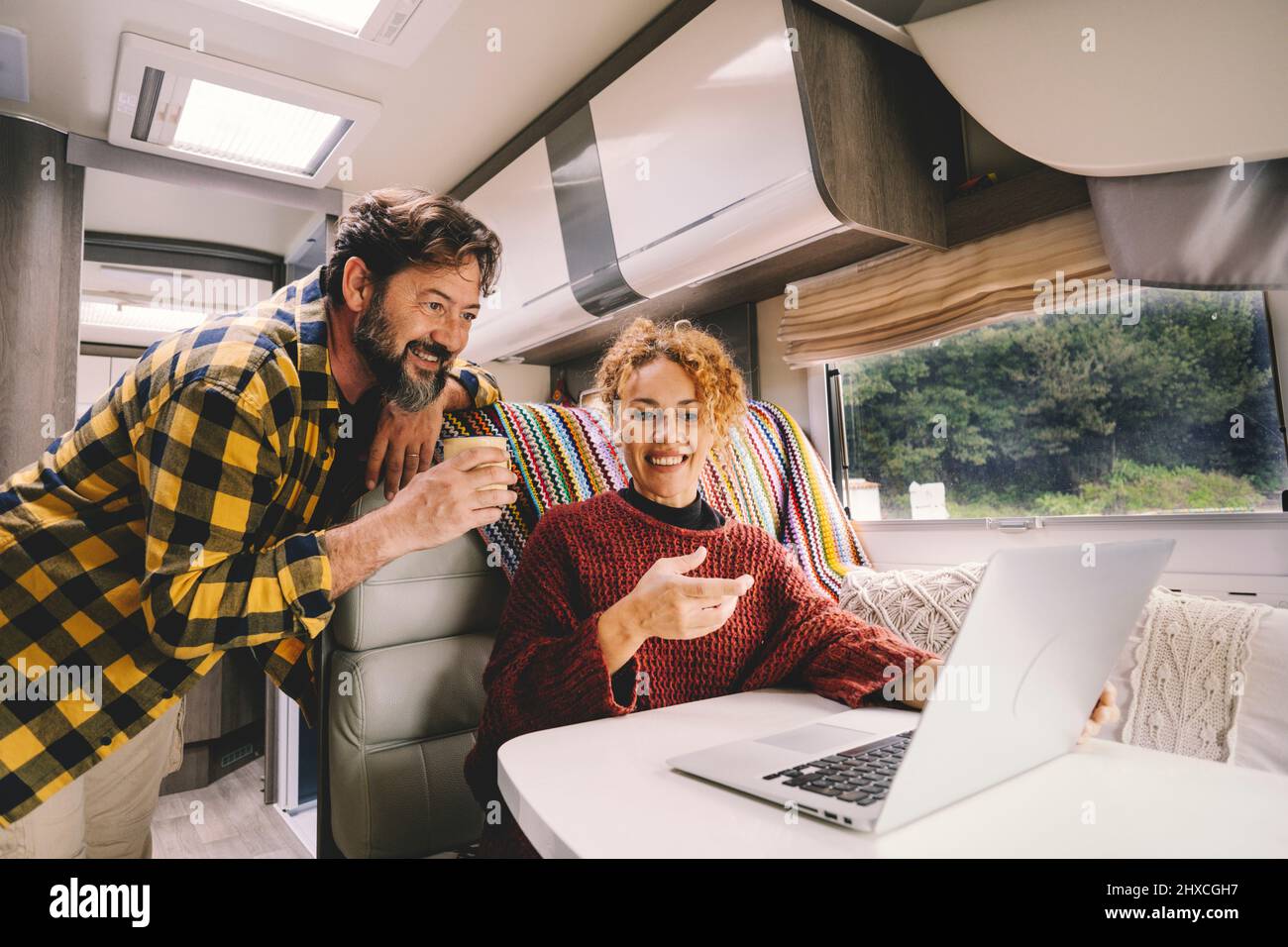Two camper van parked hi-res stock photography and images - Alamy